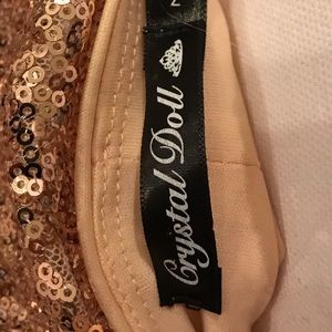 Crystal Doll | Dresses | Crystal Doll Prom Dress Gold Sequins Full ...